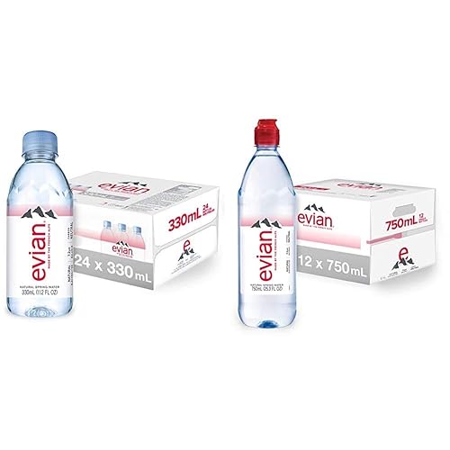 evian Natural Spring Water Mini-Bottles (Pack of 24) and evian Natural ...