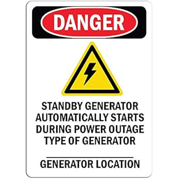 Amazon.com : Danger - House is Fed by Backup Generator Mains Must ...