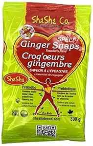 Shasha Co Organic Spelt Ginger Snap Cookie Bags, 300 grams: Amazon.ca ...