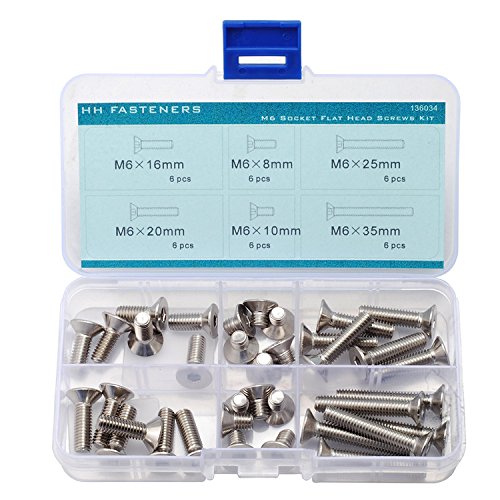 M6 Hex Socket Flat Head Cap Screw Assortment Set,Stainless Steel ...