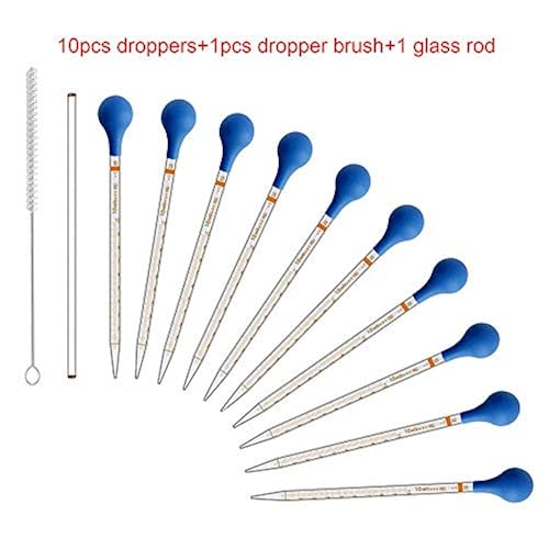 10pcs 10ml Glass Graduated Droppers Lab Pipettes Dropper Liquid Pipette ...