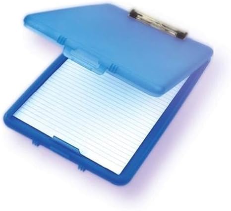 A4 Plastic Compact Clipboard Paper Storage Box File Blue 33.5cm x 24cm ...