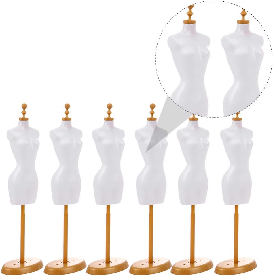 EXCEART 6pcs Doll Dress Form Cloth Gown Plastic Demountable Display ...