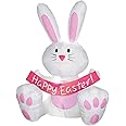 4 Foot Happy Easter Bunny Airblown Inflatable, Inflatable Bouncers ...