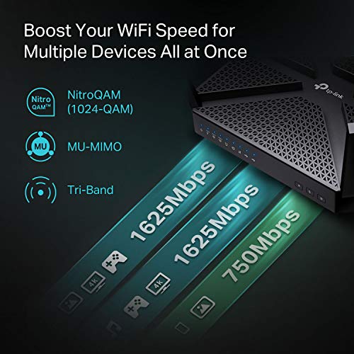 TP-Link AC4000 Smart WiFi Router - Tri Band Router , MU-MIMO, VPN ...