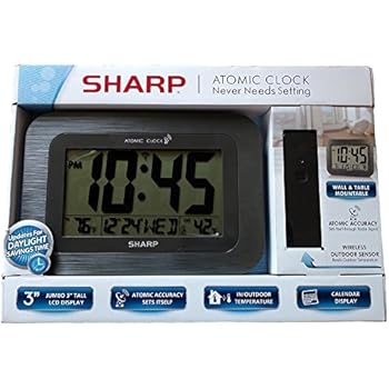 Amazon.com: Sharp Digital Atomic Wall Clock - Gray: Home & Kitchen