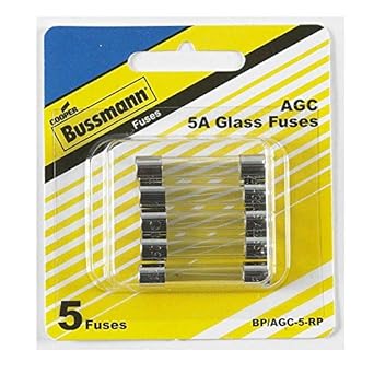 Bussmann AGC-5 Fuse 5A 250V Buss AGC5 (Pack of 5): Amazon.com ...
