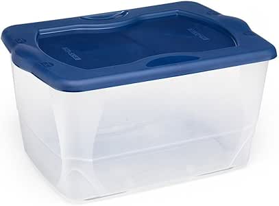 Amazon.com - Homz Clear Storage Box, 58 Quart, Blue Lid, Set of 8 ...