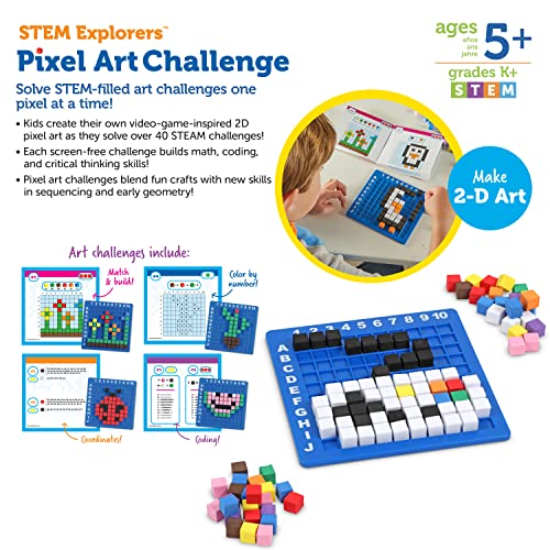 Learning Resources STEM Explorers Pixel Art Challenge, 402 Pieces, Ages ...