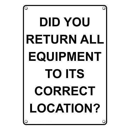 Amazon.com: Weatherproof Plastic Vertical Did You Return All Equipment ...