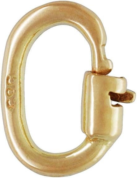 Amazon.com: 14K Yellow Gold Oval Link Lock Jump Ring Bail Enhancer for ...
