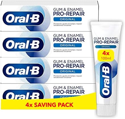 Oral-B Gum & Enamel Pro-Repair Toothpaste, 400 ml (100 ml x 4 ...