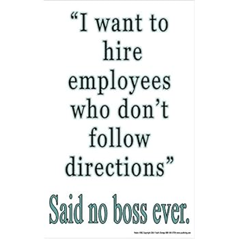 Amazon.com: Poster #382 NEW! Poster Teaches Students to Follow ...