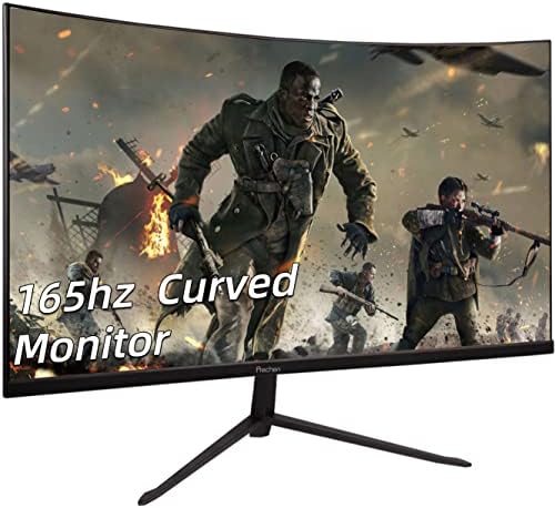 24 Inch Curved Frameless Gaming Monitor, Prechen 165Hz (144Hz Supported ...