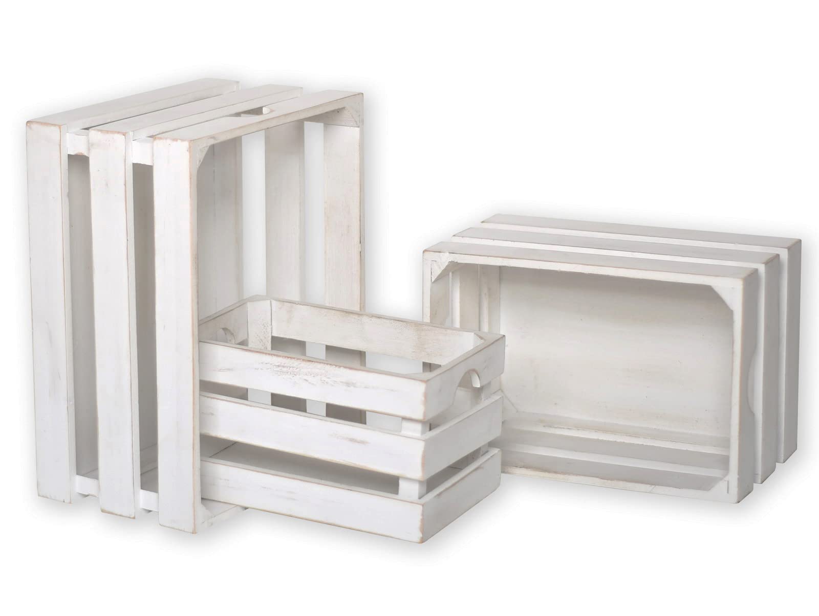 EMAX HOME Rustic Wood Crates for vintage decorative display, wooden ...