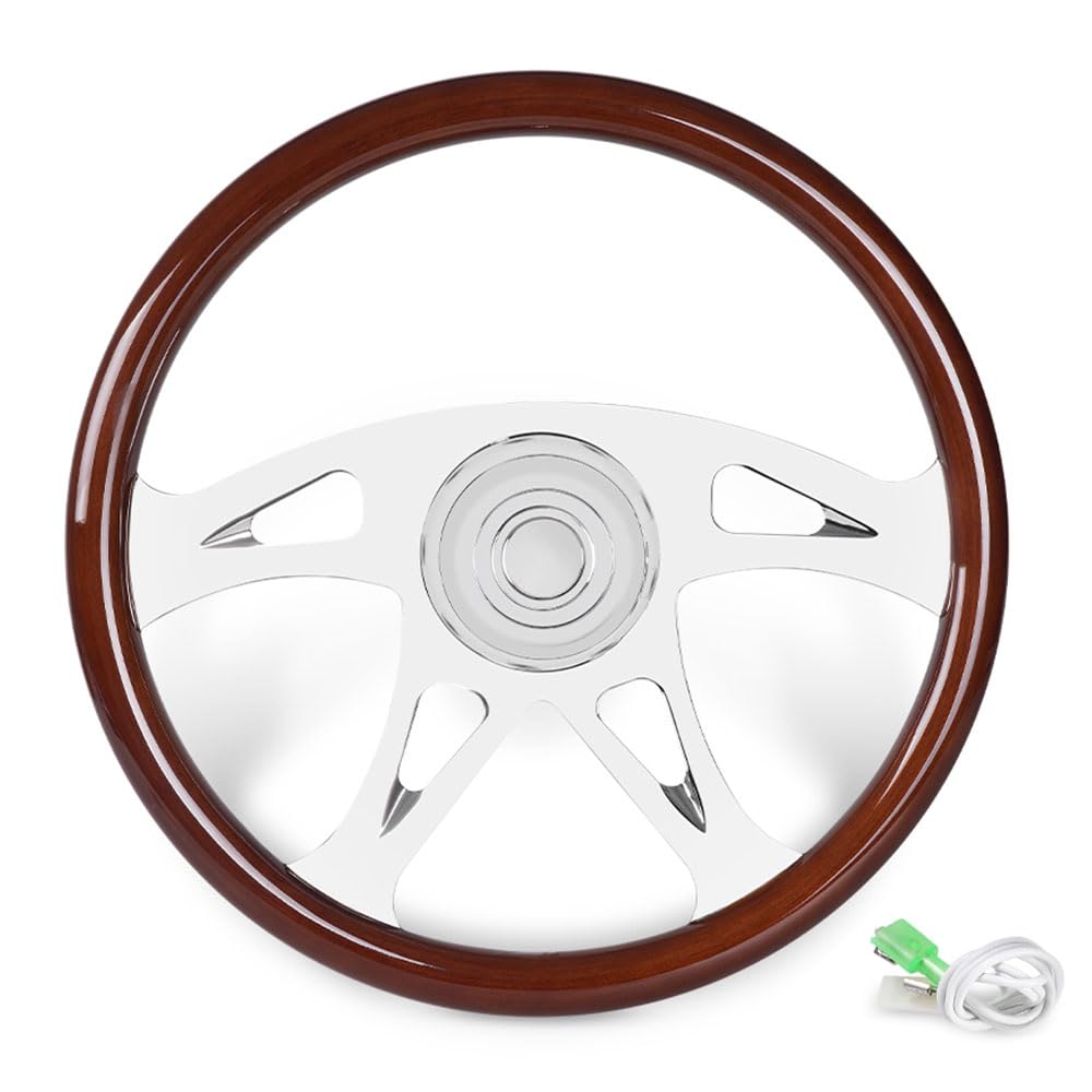 **SEE NOTES** RASTP 18" Wood Truck Steering Wheel?4 Spoke Aluminum ...