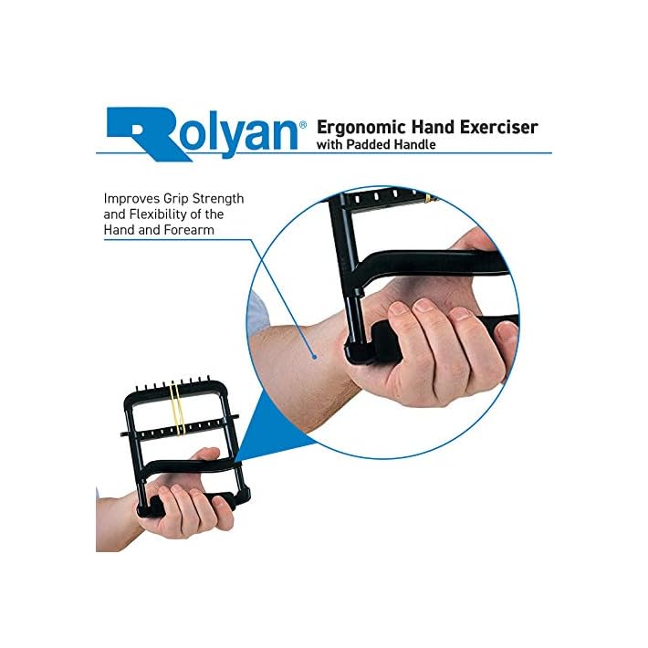 Rolyan Ergonomic Hand Exerciser with Padded Handle, Adjustable Squeeze ...