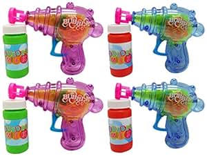 Amazon.com: Set of 4 Friction Bubble Guns! No Batteries Required ...