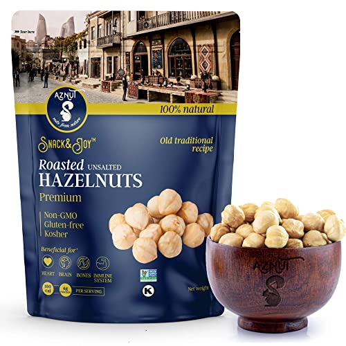 AZNUT Roasted Hazelnuts Natural Non-GMO Certified, Unsalted, Dry ...