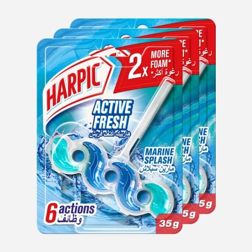 Harpic Active Fresh Marine Splash Toilet Cleaner Rim Block, Toilet ...