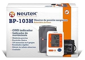 Neutek BP-103H Medidor de Presión Arterial Automático para Brazo ...