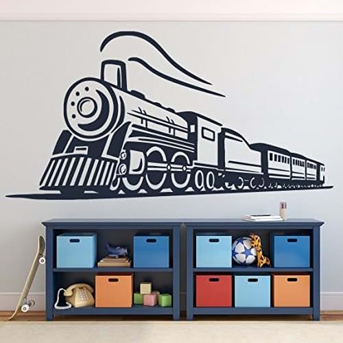 Amazon.com: train wall decal railway wall sticker locomotive wall vinyl ...