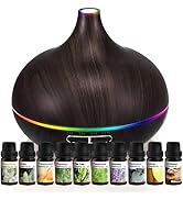 Amazon.com: Aroma Diffuser for Essential Oil Large Room Diffusers Set with 10 Essential Oils ...