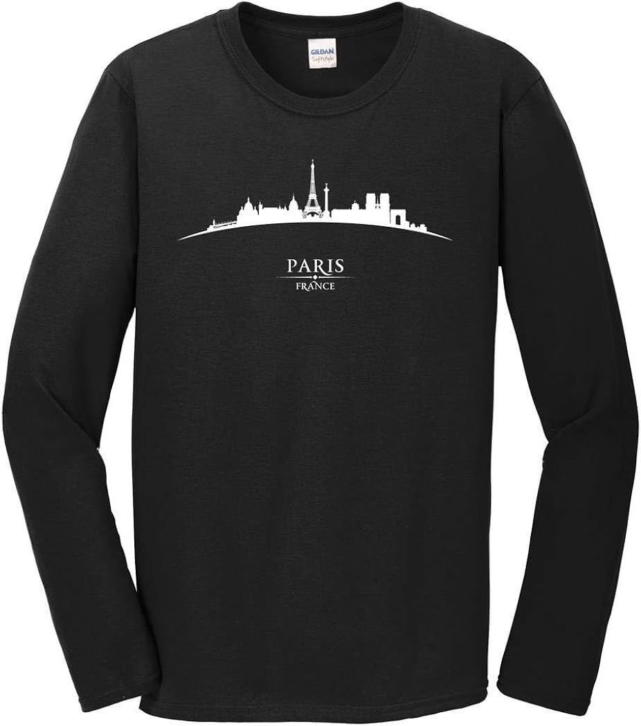 Amazon.com: Men's Paris Shirt - Paris France Cityscape Skyline Long ...