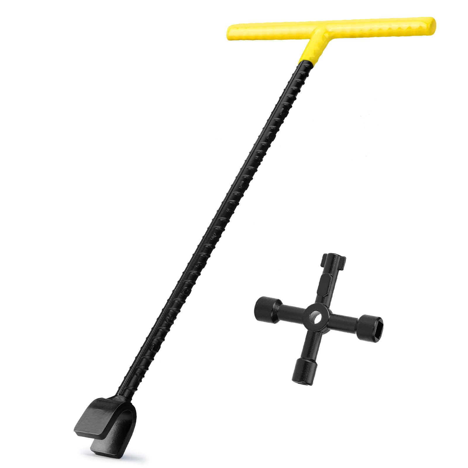 TFMUZERT 16 Inch Water Meter Key with 4-Way Utility Key, T-handle Water ...