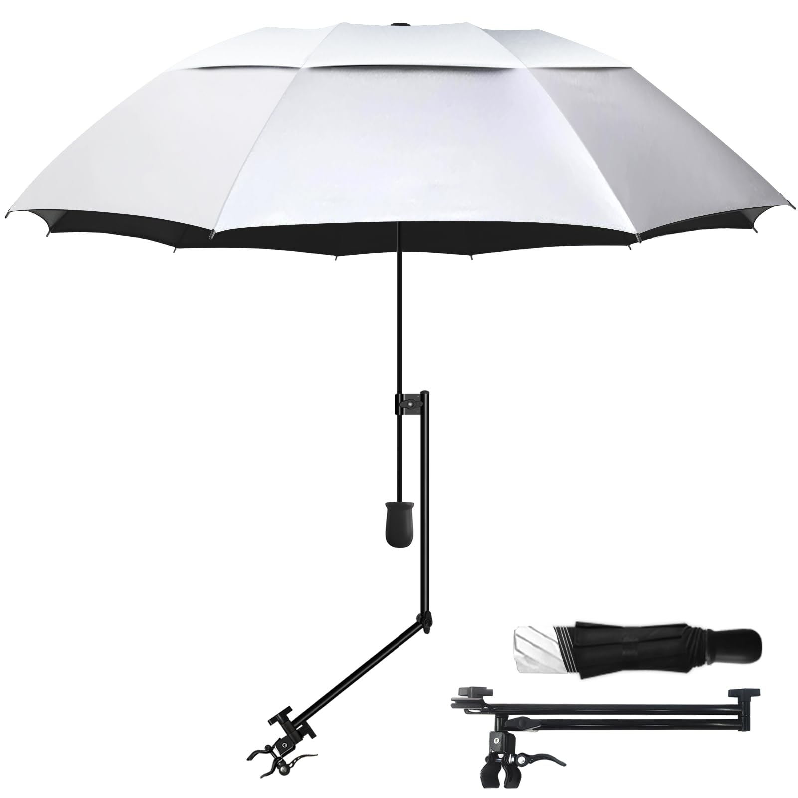 HOBVO UPF 50+ Golf Umbrella with Adjustable Universal Clamp, Portable ...