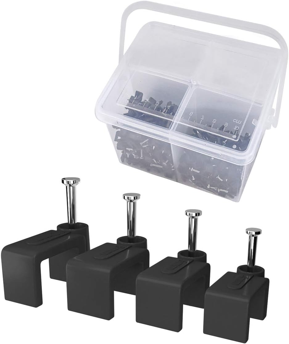 Top-spring Pack of 400 Flat Cable Clips Assortment 4mm 6mm 8mm 10mm ...