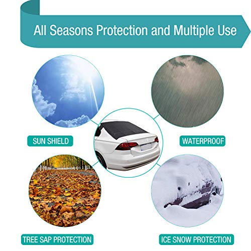 Amayrose Car Rear Windshield Snow Ice Cover Protector with Flaps, Rear ...