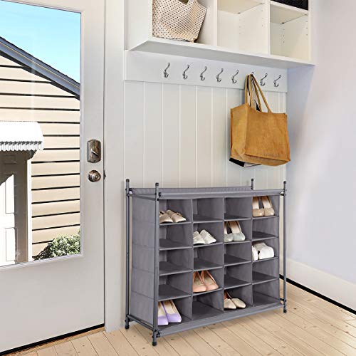 STORAGE MANIAC Stackable Shoe Cubby Organizer, Free Standing Shoe Cube ...
