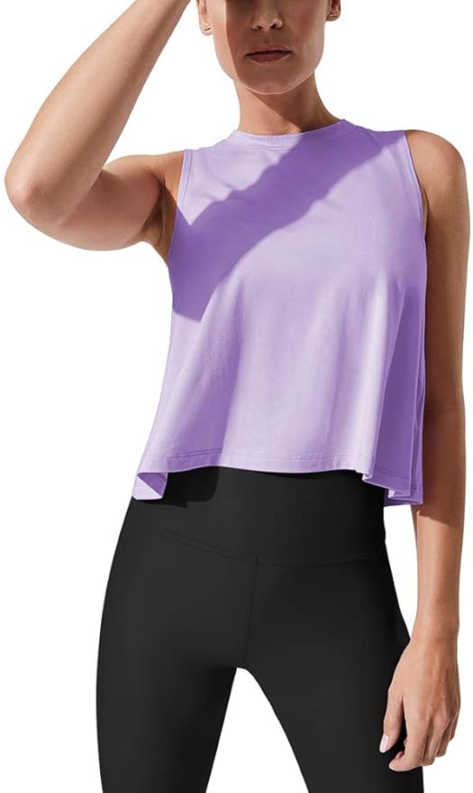 Mippo Cropped Workout Tops for Women Womens Muscle Tank Sleeveless ...