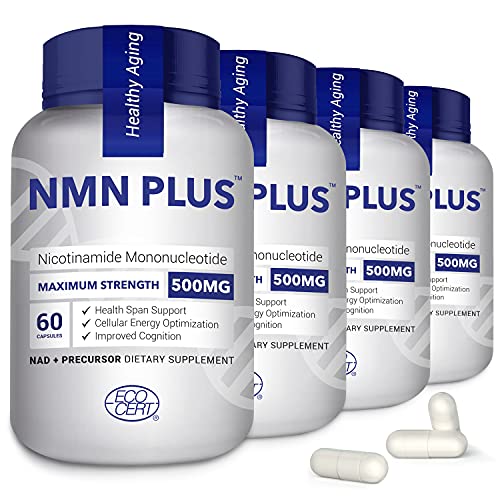 Maximum Strength NMN Capsules, 500mg, NAD+ Levels , 60 Capsules Nicotinamide Mononucleotide ...