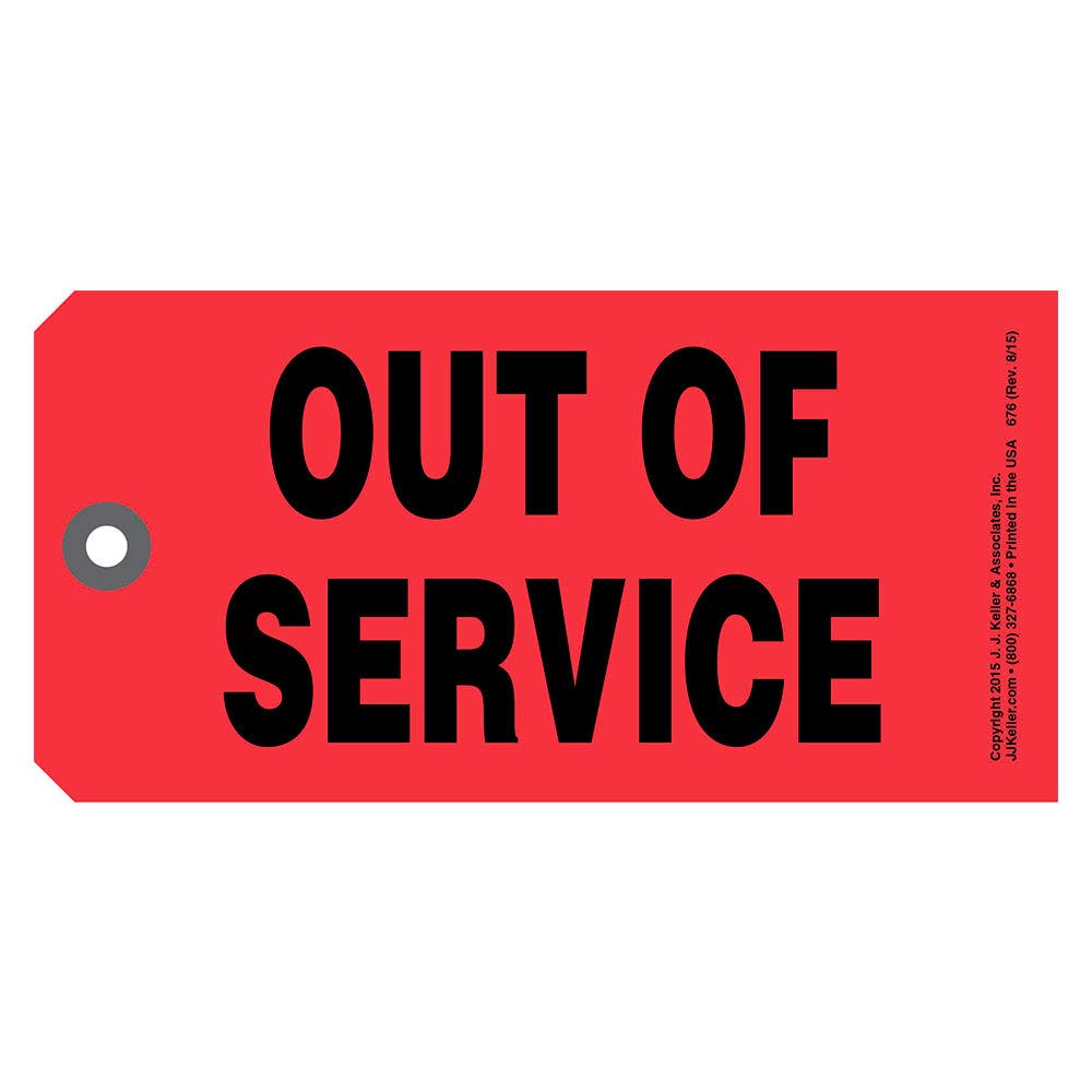 Amazon.com: Out of Service Tags 50-pk. - 6.25" x 3.5", Cardstock ...