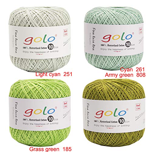 Hilos de crochet golo para principiantes talla 10 cyan