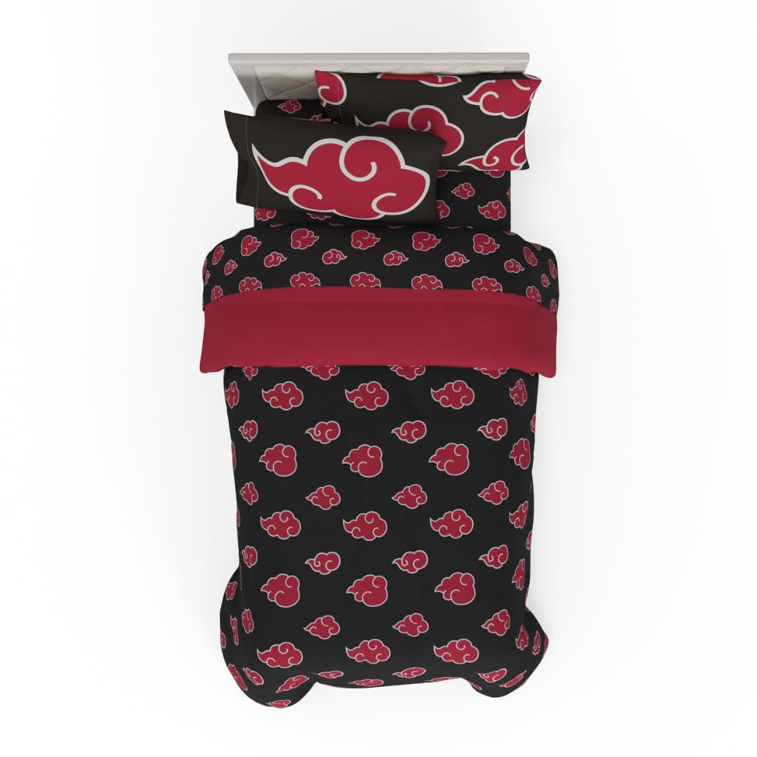 Franco Collectibles Naruto Anime Akatsuki Bedding 5 Piece Super Soft ...