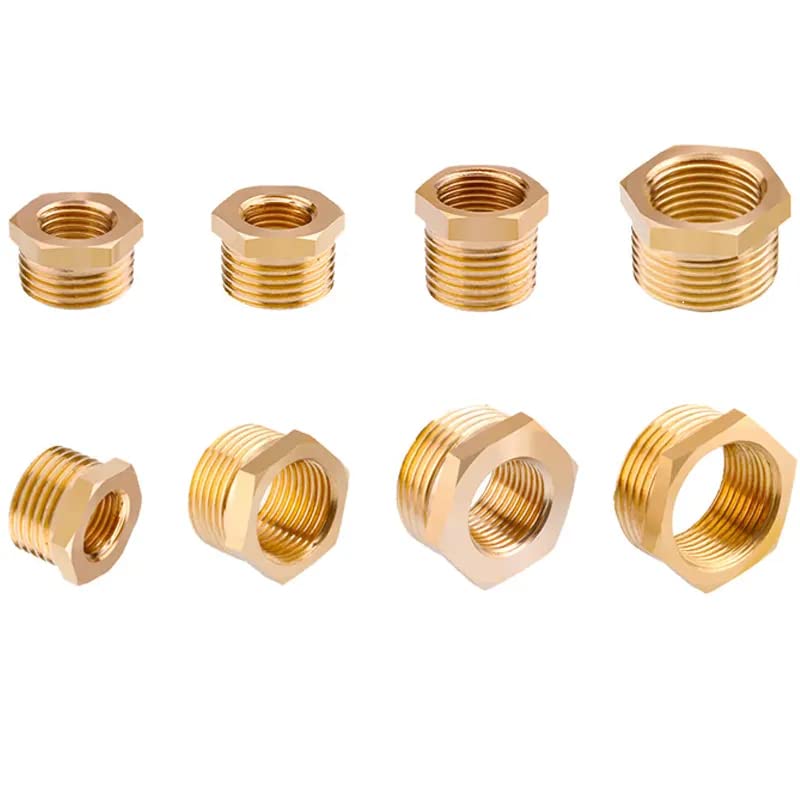 AOPANDA Brass Hex Bushing Reducer, 3/4 NPT Male X 1/4 NPT Female Bushing Adapter Pipe Fitting ...