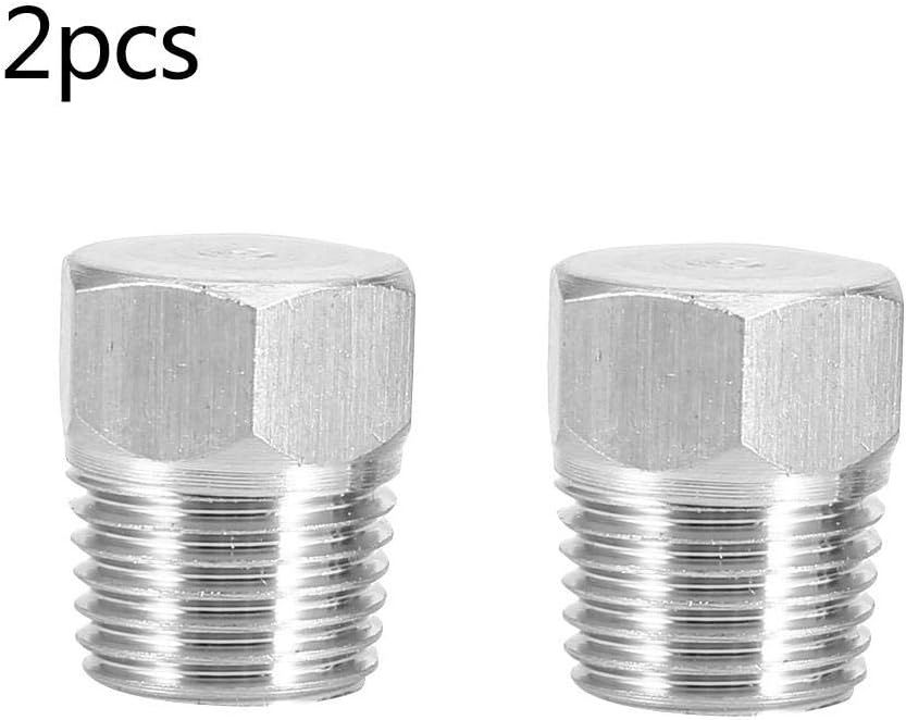 Stainless Steel Outer Hex Thread Socket Pipe Plug Fitting 1/4″ NPT Male Thread Pipe Countersunk ...
