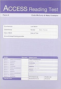 Access Reading Test: Form A (10 Pack): Amazon.co.uk: Mary Crumpler ...