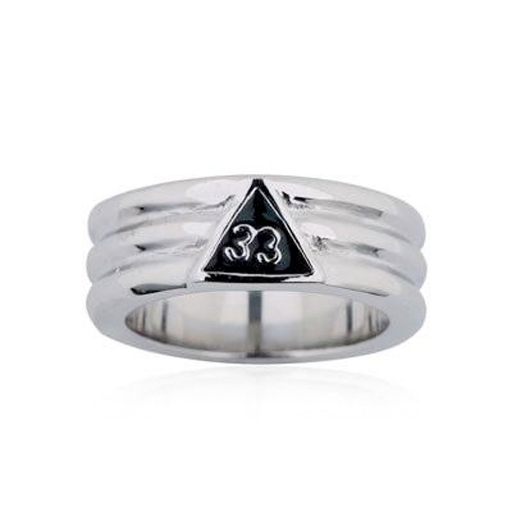 Amazon.com: Silver Color Steel - Scottish Rite 33rd Degree Grooved Band ...