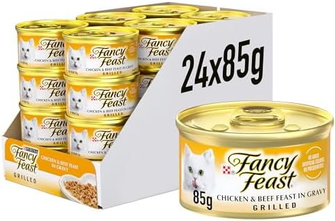 Purina Fancy Feast Grilled Chicken & Beef Wet Cat Food 85g (Pack of 24 ...