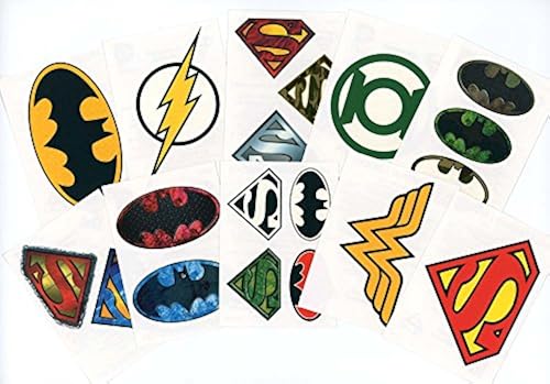 DC Comics Logo Temporary Tattoos (Set of 10 Sheets)(Includes Superman ...