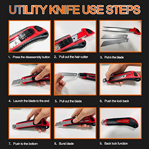Utility Knife - Retractable Box Cutter Utility Knife for Cartons ...