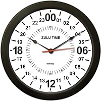 Amazon.com: Trintec 24 Hour Military TIME SWL Zulu TIME White 24HR Wall ...