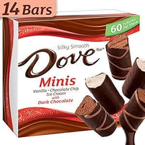 DOVE Minis Ice Cream Bars Variety Mix, Vanilla and Chocolate Ice Cream ...