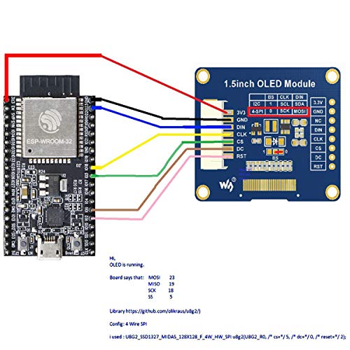 MakerFocus I2C OLED Display Module 1.5inch OLED Module 128x128 Pixel ...