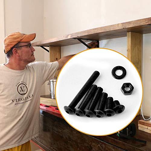 VIGRUE M2 M3 M4 Hex Socket Button Head Cap Screws Bolts Nuts Washers Assortment Kit with Allen ...