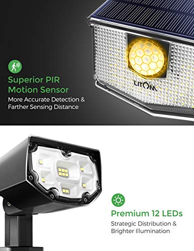 LITOM 12 LEDs Solar landscape Lights Outdoor Cold White + 60 LEDs Solar ...